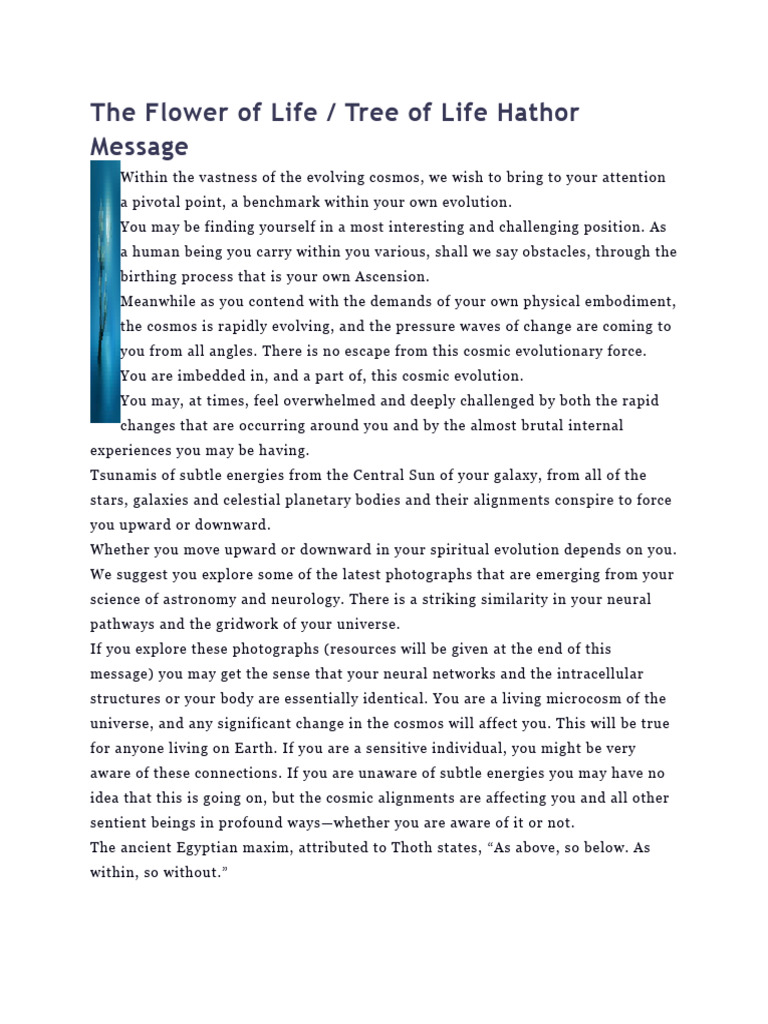 The Flower of Life Tree of Life | PDF | Meditation | Universe