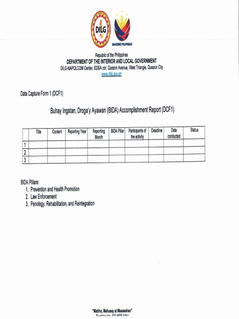 Data Capture Form 1 (BIDA) | PDF