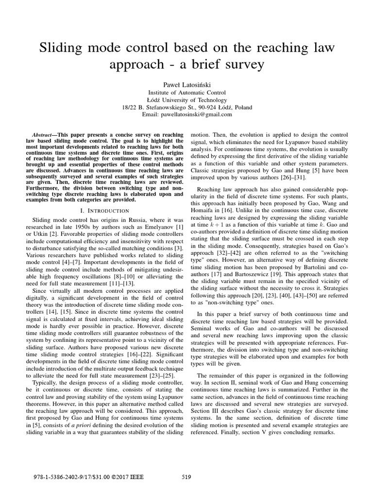 La To Sinski 2017 | PDF | Discrete Time And Continuous Time | Control ...