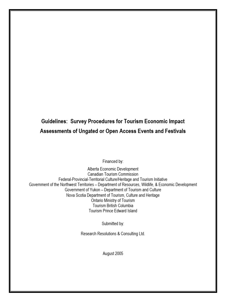 Guidelines Econ Impact Ungated Events | PDF | Sampling (Statistics) | Survey Methodology