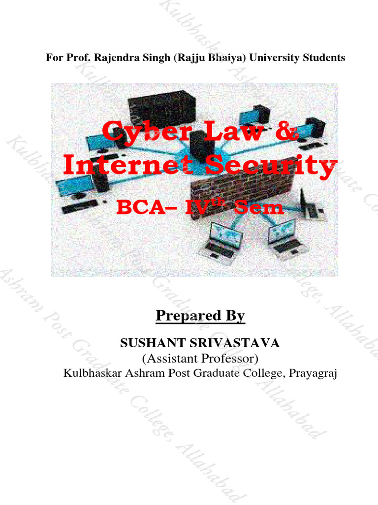 BCA IV Sem Cyber Law & Internet Security | PDF | Public Key ...