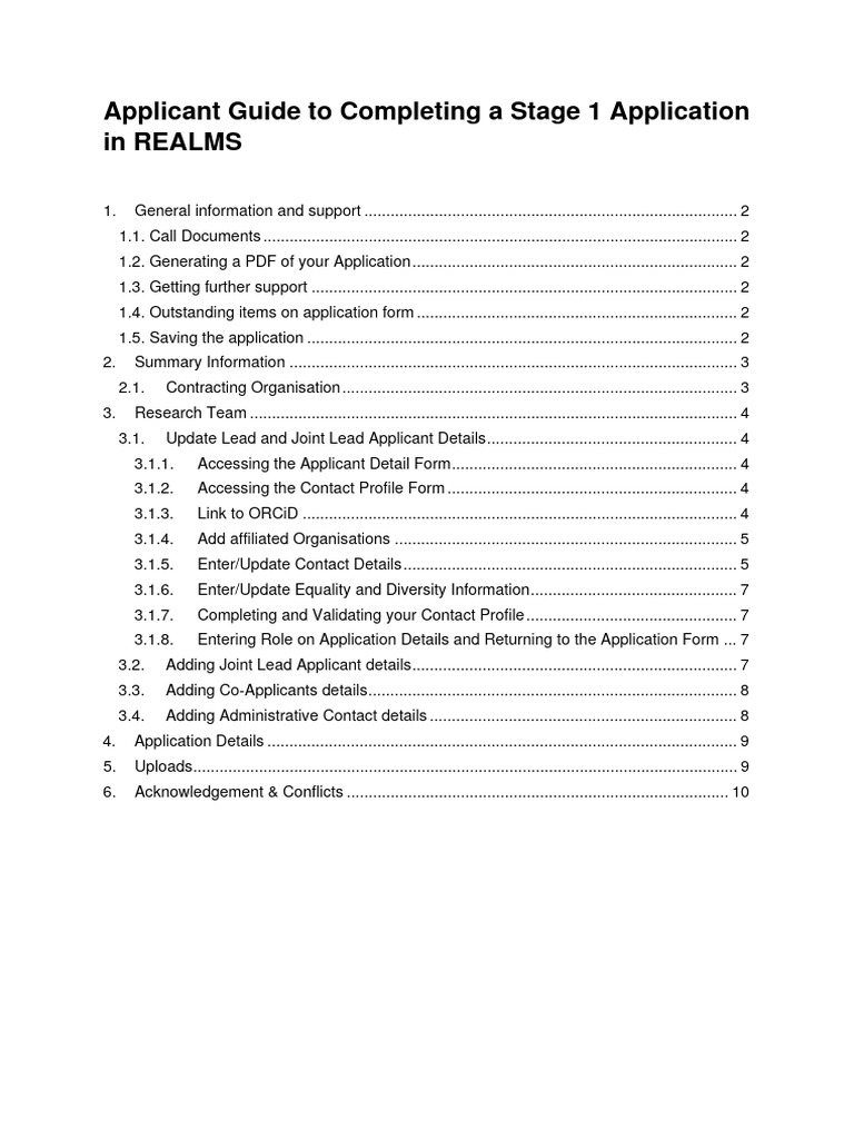 REALMS Stage 1 User Guide For Applicants | Download Free PDF | Microsoft Word | Software