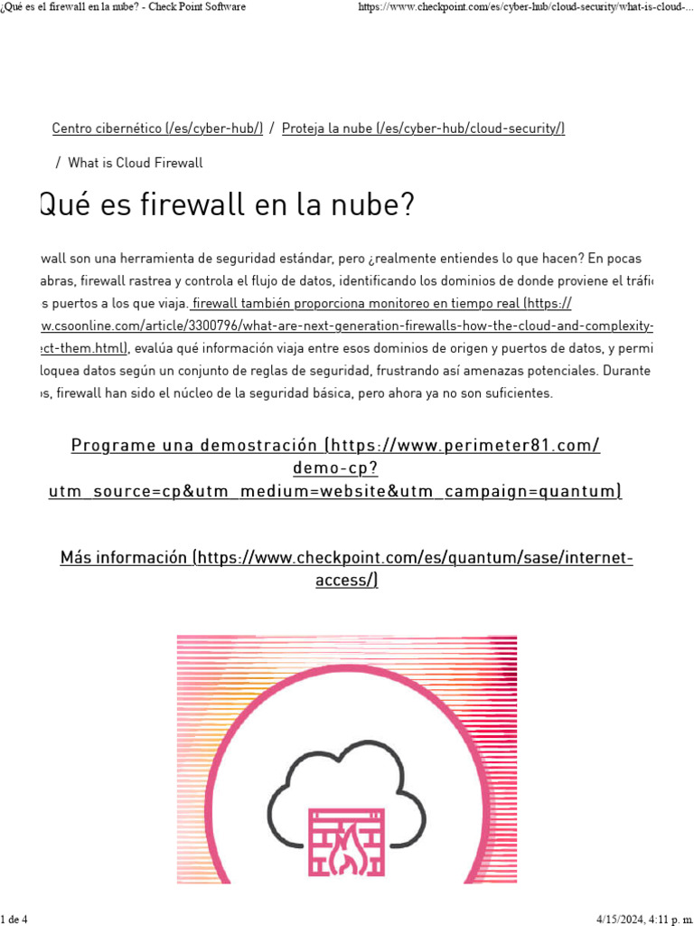 ¿Qué Es El Firewall en La Nube - Check Point Software | PDF ...