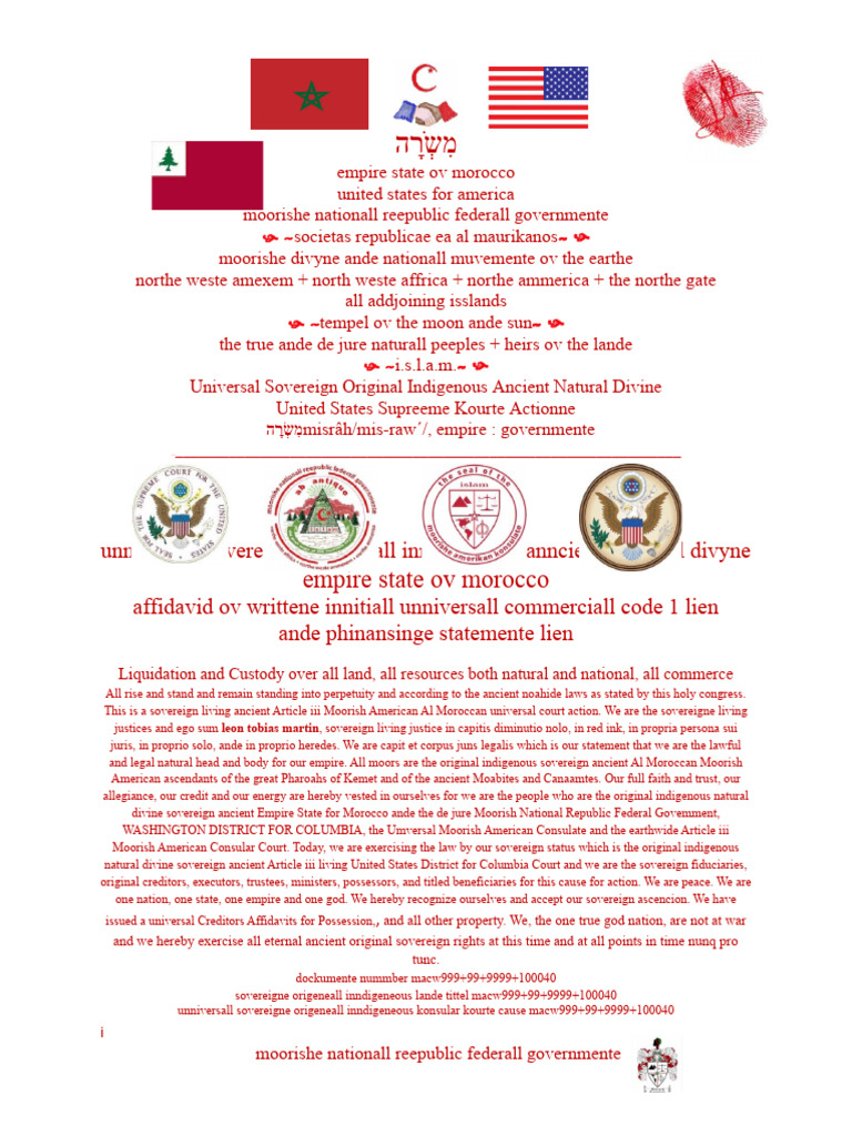 Empire State of Al Morocco Universal Commercial Code 1 Lien Ian Jouett ...