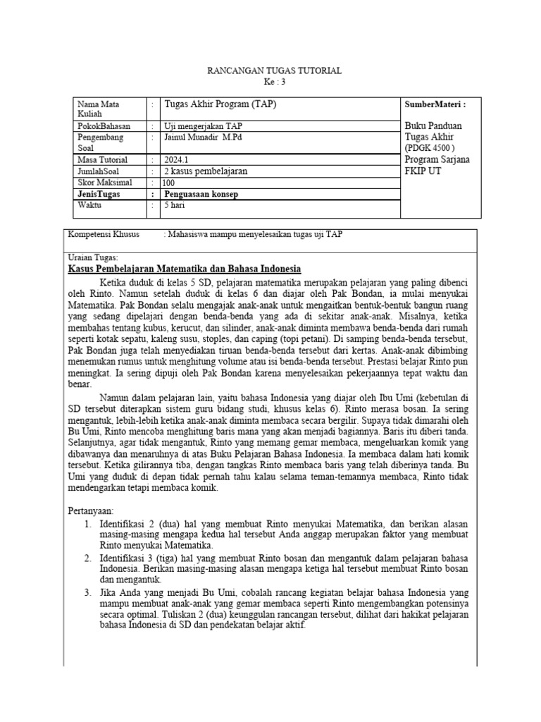 Rancangan Tugas Tutorial 3 Pdf 6341