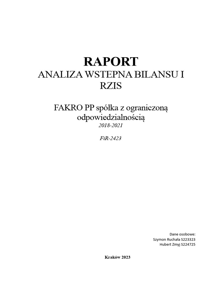 RAPORT | PDF