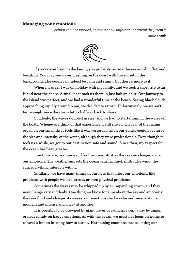 Managing Your Emotions | PDF | Emotions | Feeling