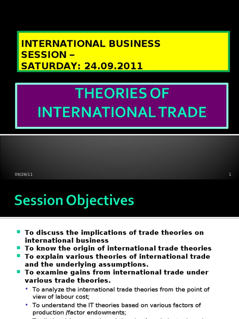 Theories of International Trade | PDF | Labour Economics | Mercantilism