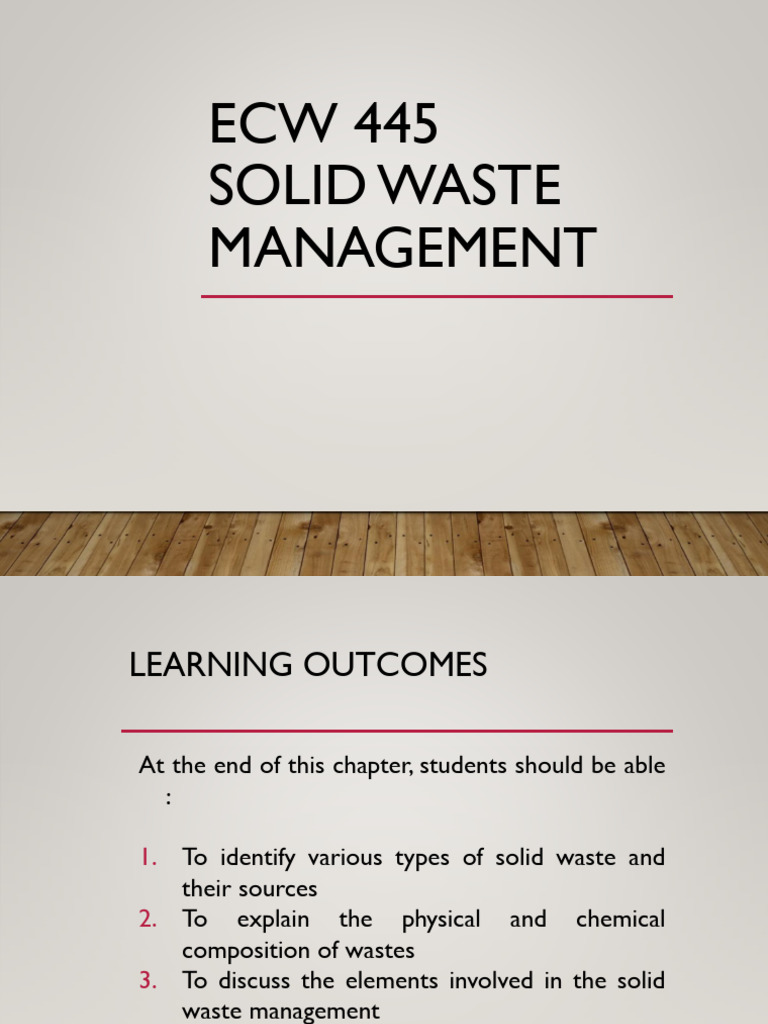 Topic 4 Solid Waste Management | PDF | Municipal Solid Waste | Incineration