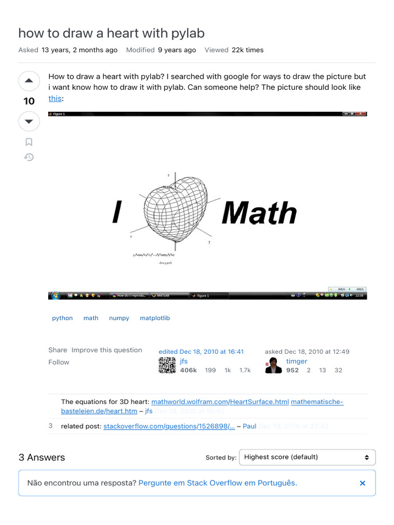 Python - How To Draw A Heart With Pylab - Stack Overflow | PDF | Computer Programming