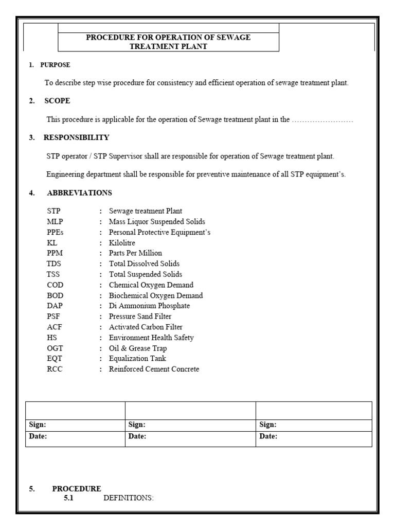 Sop STP 02 | PDF | Sewage Treatment | Sewage