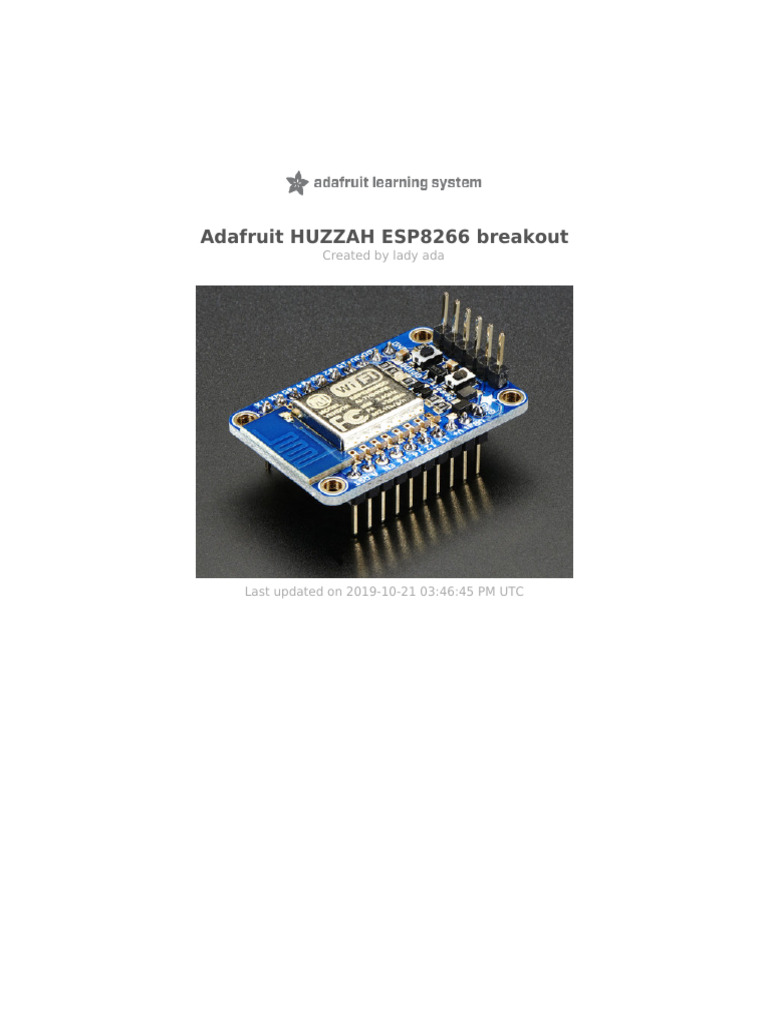 Adafruit Huzzah-ESP8266 Breakout | PDF | Arduino | Computer Hardware