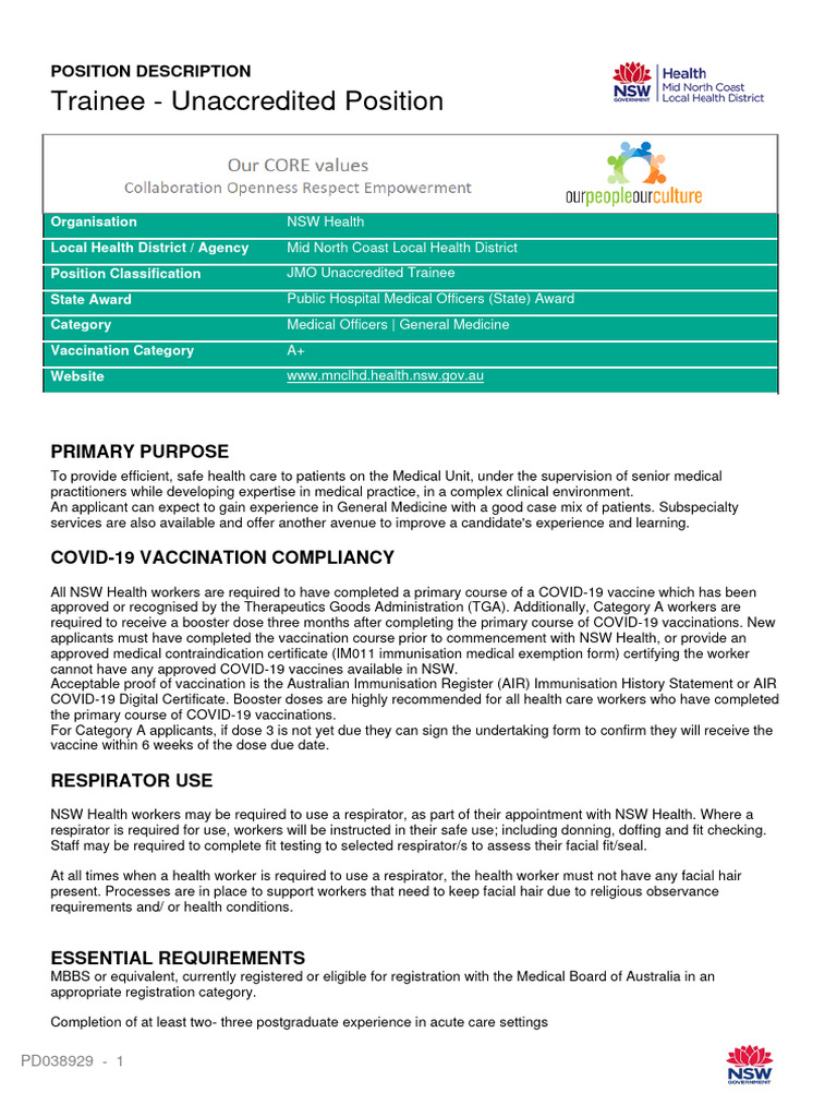 NSWH RequisitionPD CAM17319 | PDF | Health Care | Patient