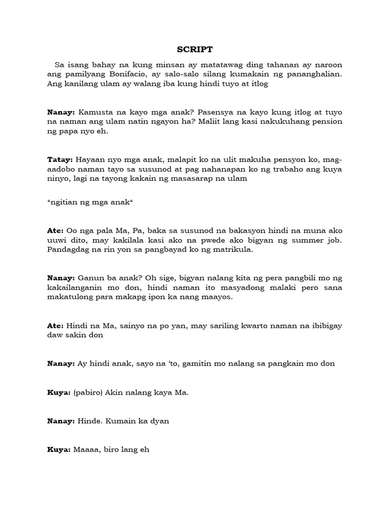 Script For Film | PDF