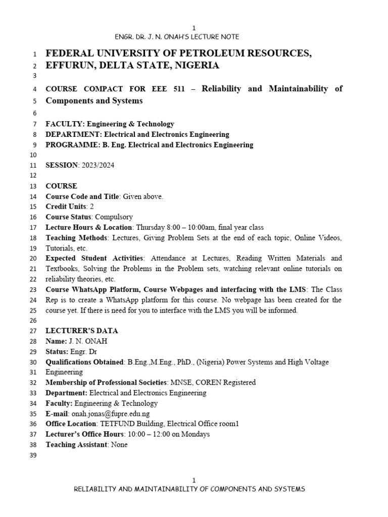 Eee 511 Courseware 4 | PDF | Expected Value | Mean