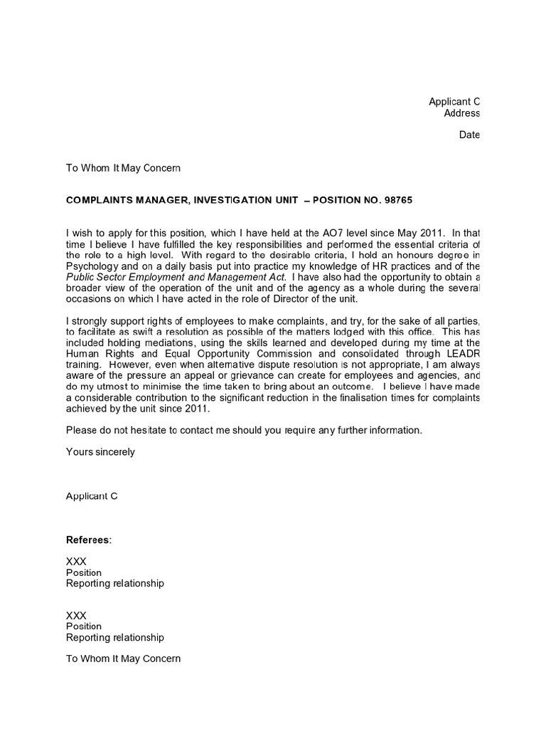 Complaints Manager CV - Applicant C | PDF | Mediation | Justice