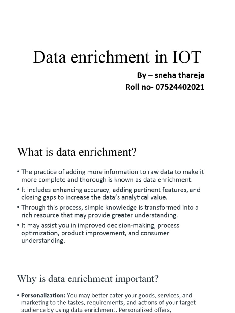 Data Enrichment Ppt | Download Free PDF | Data | Marketing