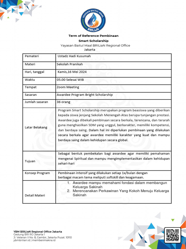 Tor Sekolah Pra Nikah - Ust Hadi Kusumah | PDF
