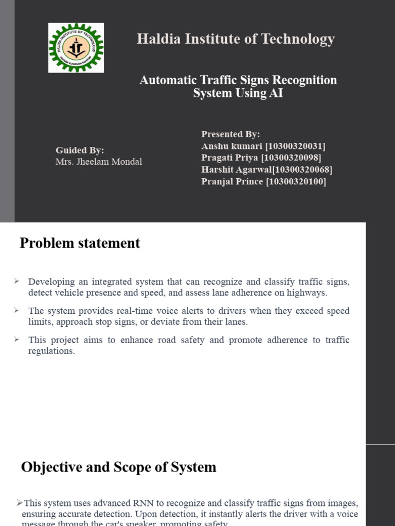 traffic sign recognition PPt | PDF | Deep Learning | Traffic