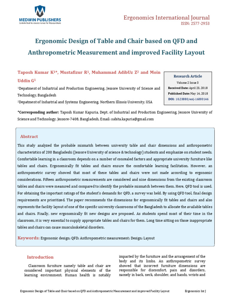 EOIJ16000146 | PDF | Chair | Anthropometry