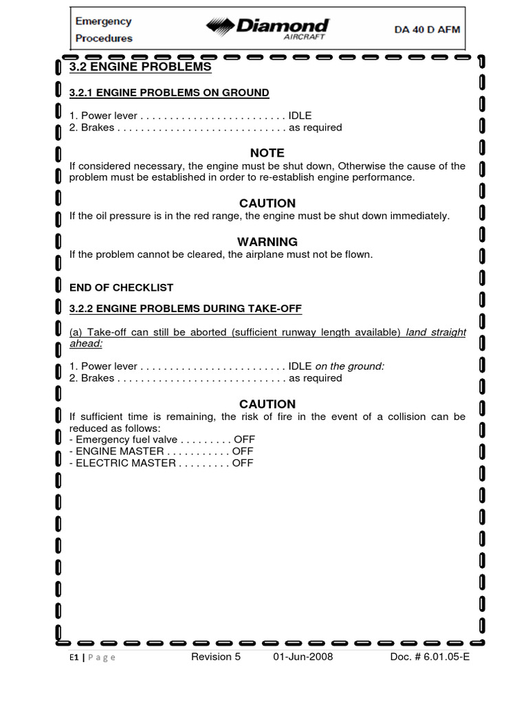 Emergency Checklist From | PDF | Takeoff | Landing Gear