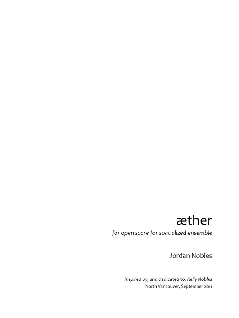 Æther For Open Score Ensemble | PDF | Musical Instruments | Musicology
