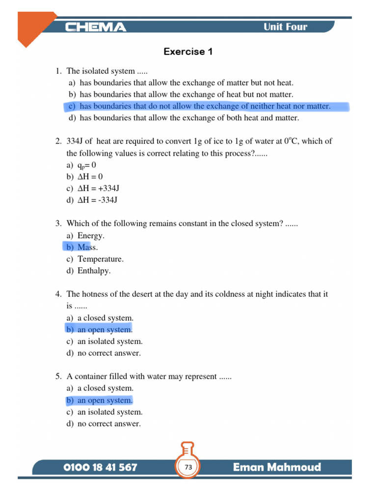 Exercise Unit 401 | PDF | Solvation | Chemical Reactions