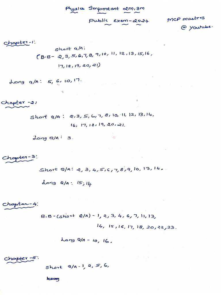 12th Physics Important 2m&3m Public 2024 | PDF