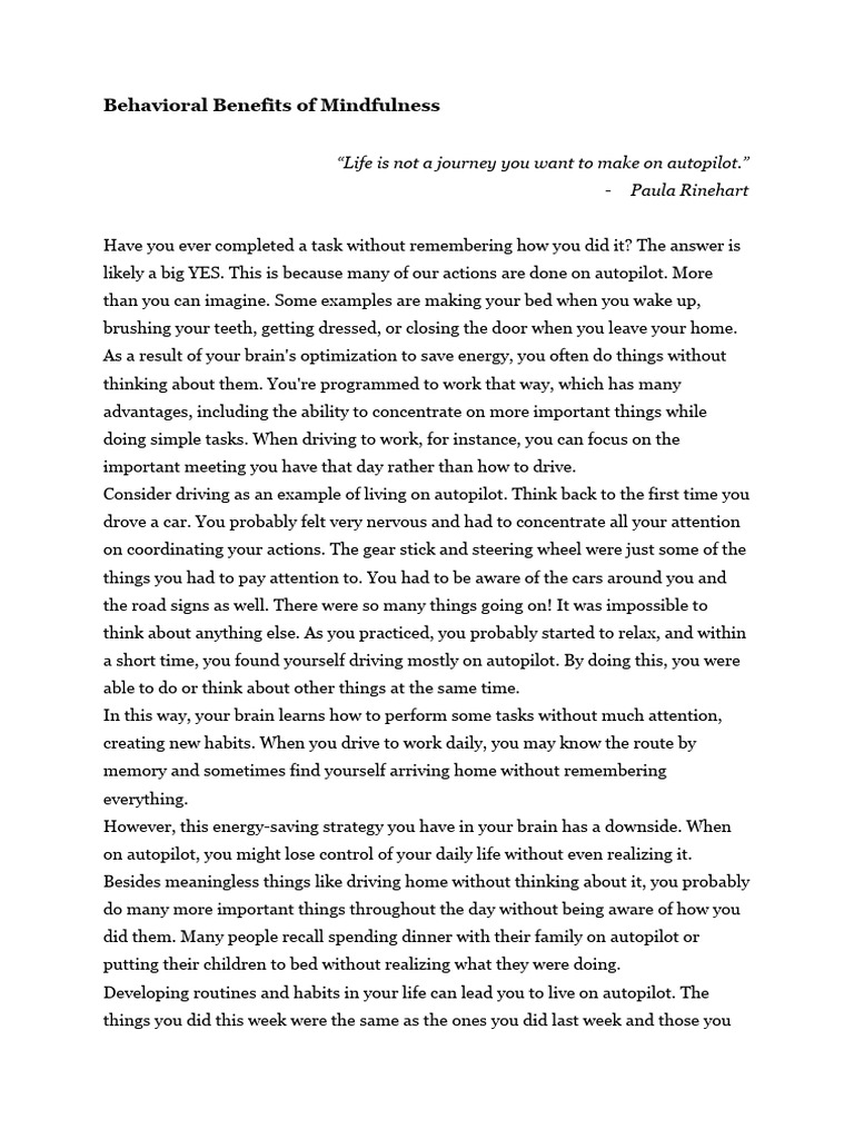 Mindfulness Book - Chapter 1 | PDF | Mindfulness | Emotions