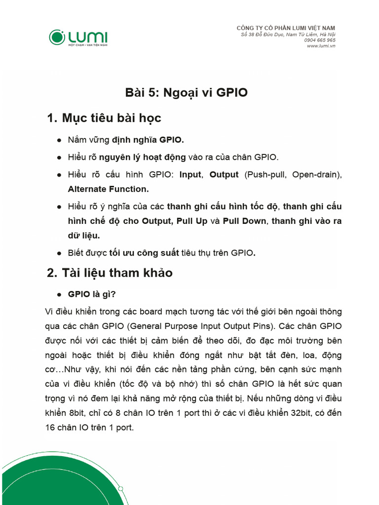 Bài 5_ Ngoai vi GPIO | PDF