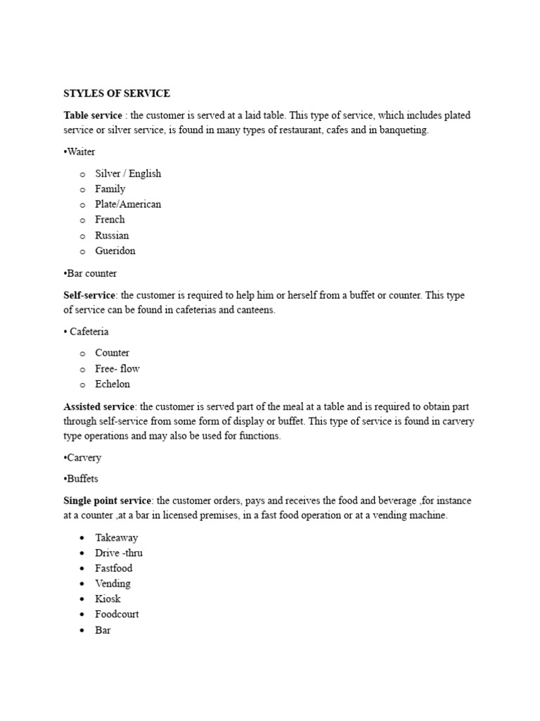 Table Setting and Table Services | PDF | Restaurants | Waiting Staff