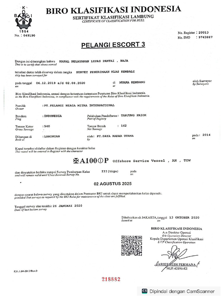 11.certificate of Classification Hull BKI | PDF
