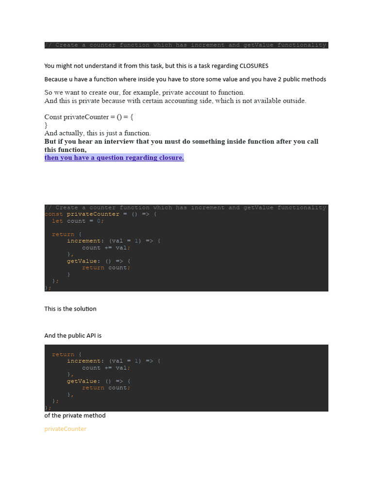 9 Closures Java Script | PDF | Scope (Computer Science) | Java Script 9 Closures Java Script | PDF | Scope (Computer Science) | Java Script
