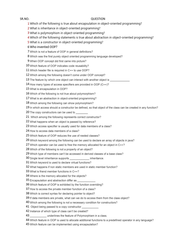 Oops Paper Pdf Method Computer Programming Class Computer