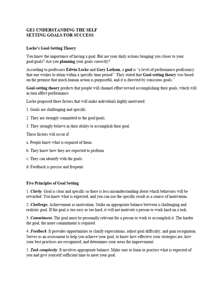 Chapter 3 Lesson 10 | PDF | Goal | Goal Setting