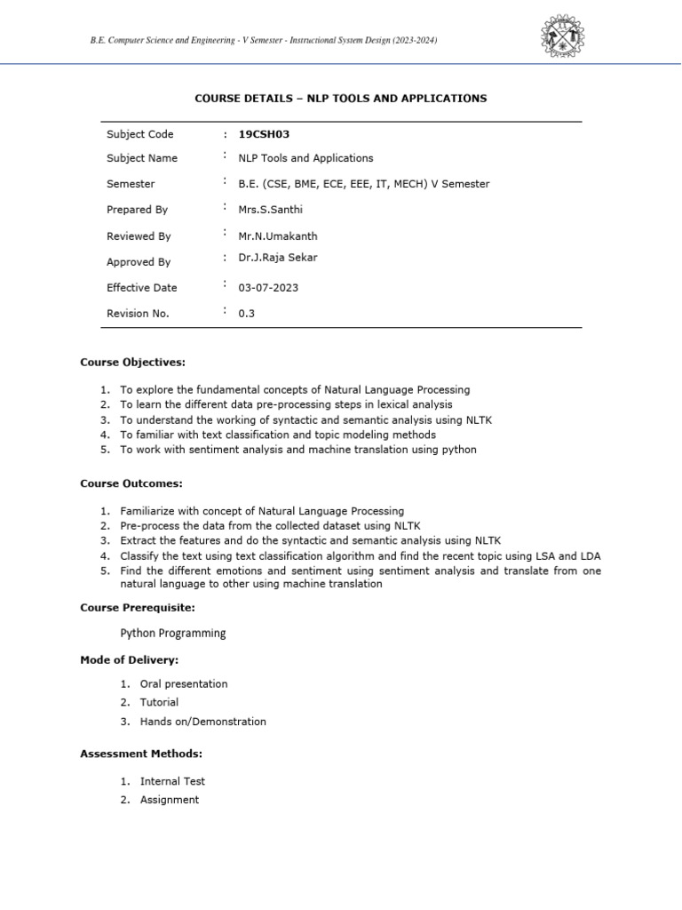 NLP Tools and Applications | PDF | Parsing | Statistical Classification