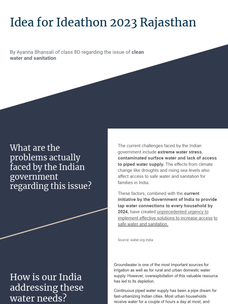 Idea For Ideathon 2023 Rajasthan | PDF | Water | Wash