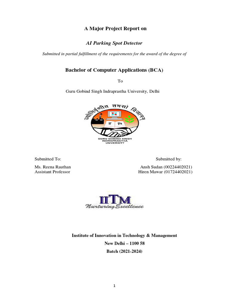 AI Parking Spot Detection Project Report | PDF | Deep Learning | Parking