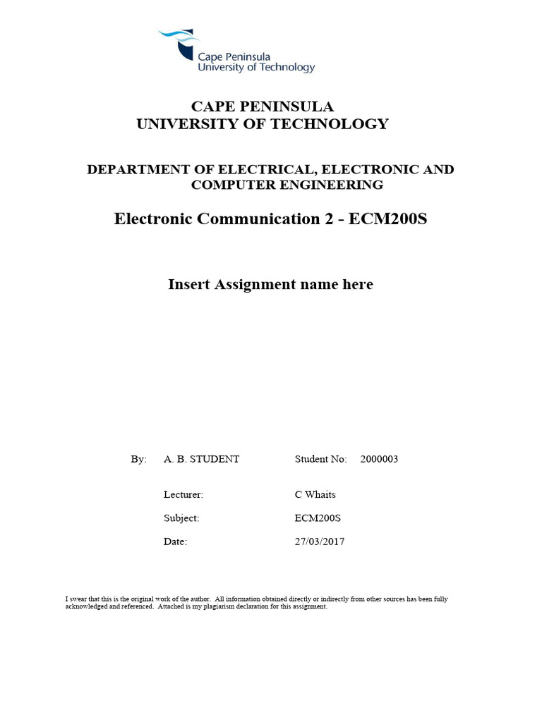 ECM200S Assignment Submission | PDF