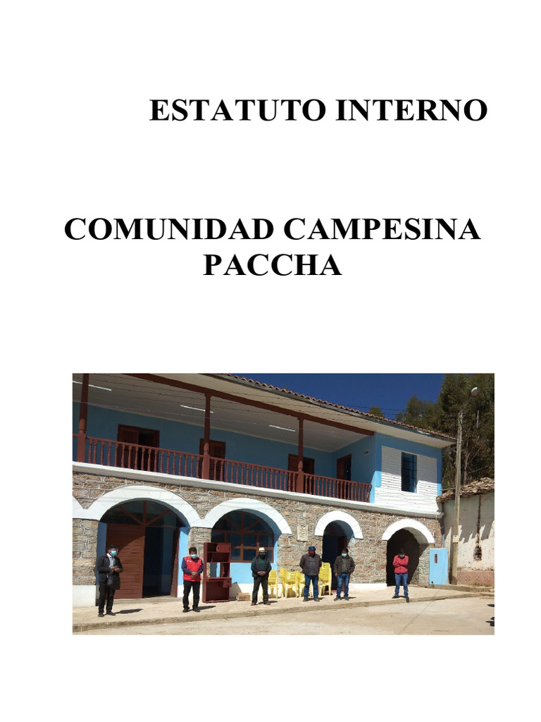 Estatuto de La Comunidad Campesina de Paccha | PDF | Elecciones | Multa (pena)