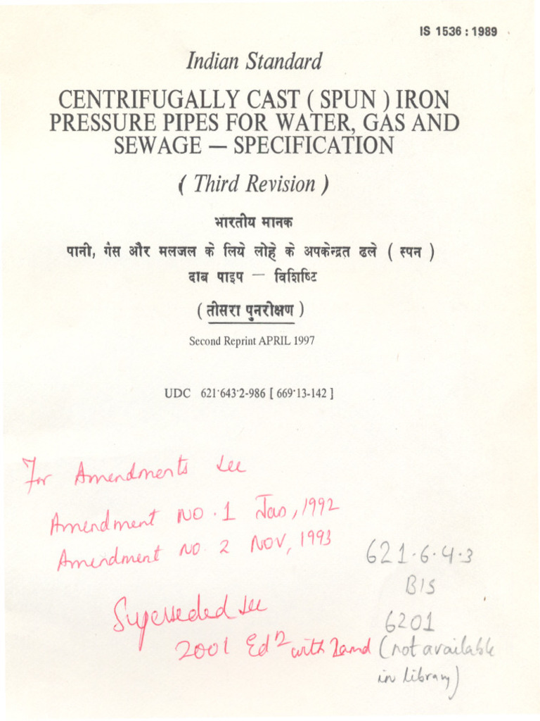 Is - 1536-1989 | PDF