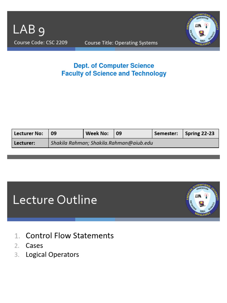 Lab 9 | PDF | Control Flow | Software Development