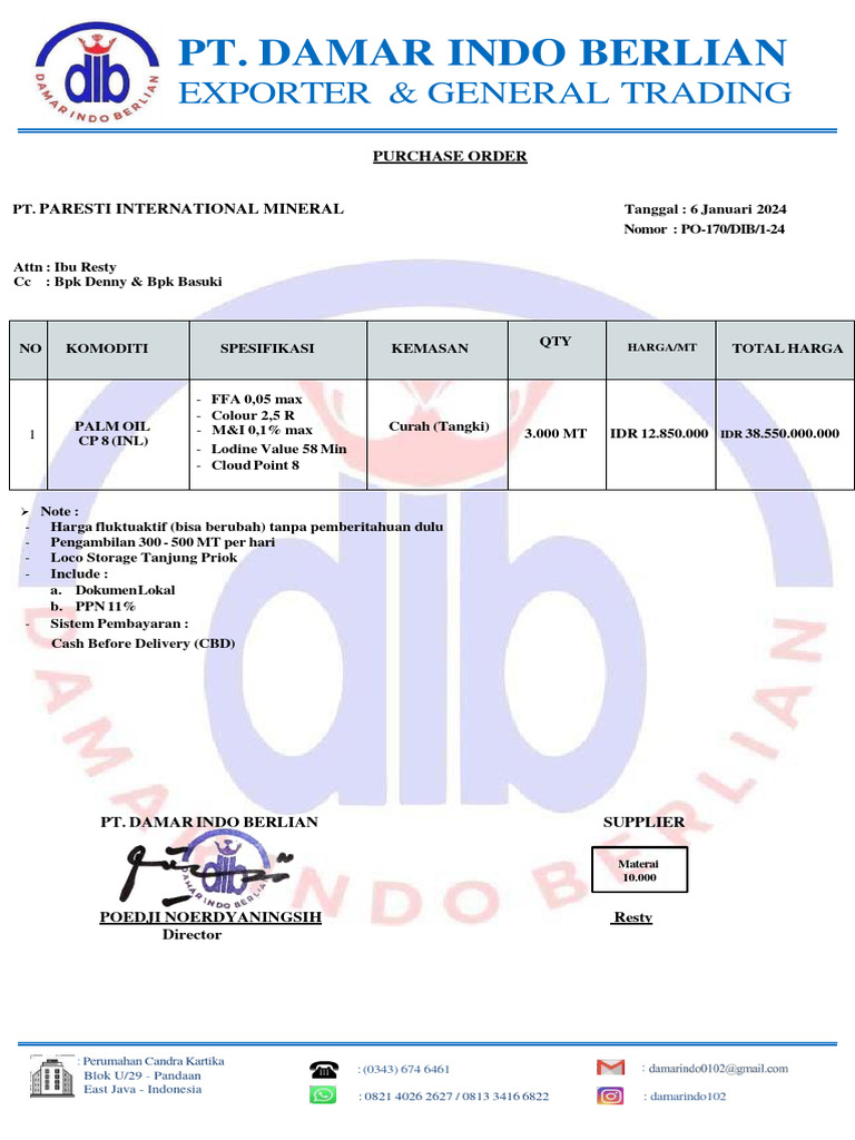 Po CP 8 (Pt. Paresti International Mineral) | PDF