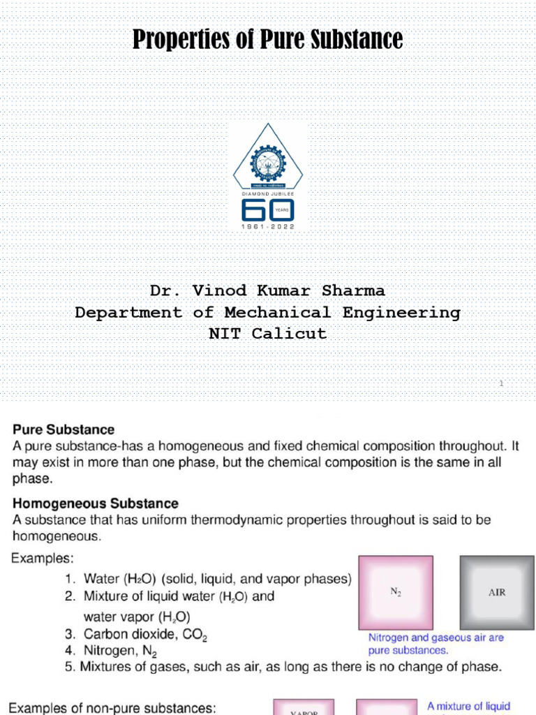 Properties of Pure Substances | PDF