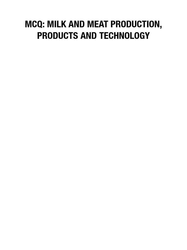 Contents - Milk and Meat Products | PDF | Animal Products | Food Industry