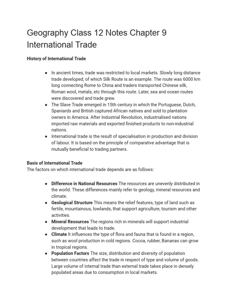 Chapter 9 International Trade | PDF | Port | World Trade Organization