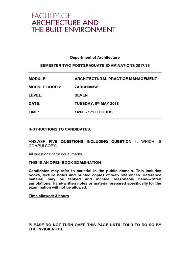 APM Exam Paper 2018 May | Download Free PDF | Risk | Business