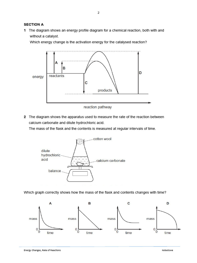 Energy Changes, Rate of Reactions SDA | PDF | Hydrogen Peroxide ...