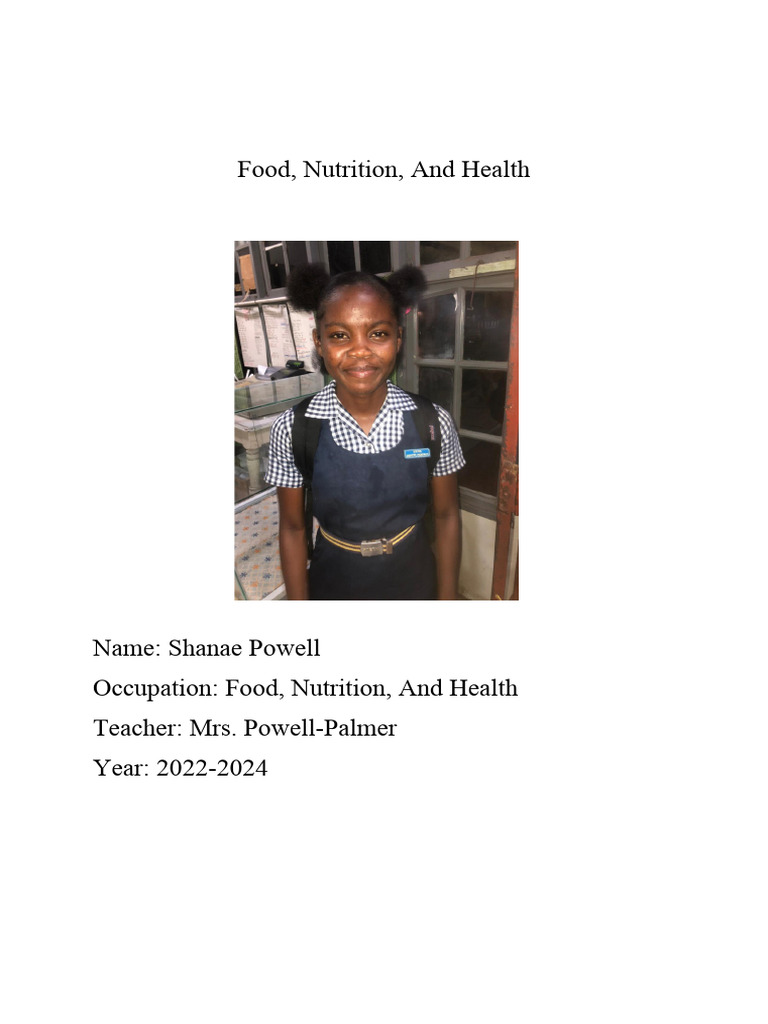 Food Nutrition and Health Shanae Con | PDF | Cooking, Food & Wine
