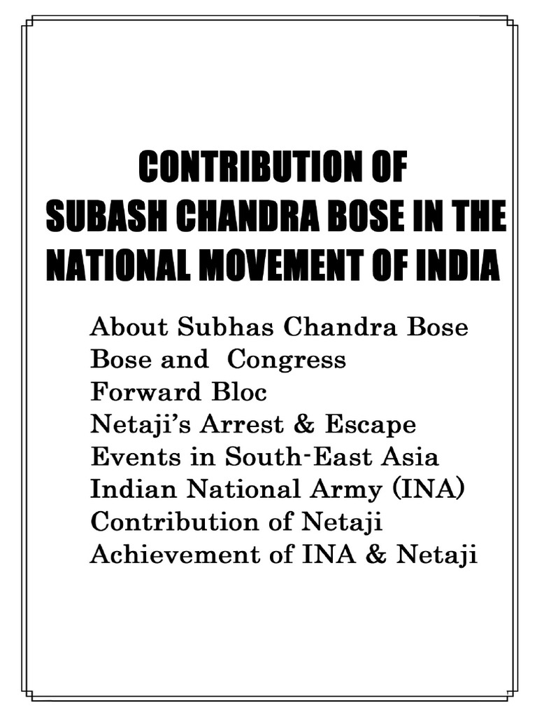 subash chandra bose | PDF subash chandra bose | PDF